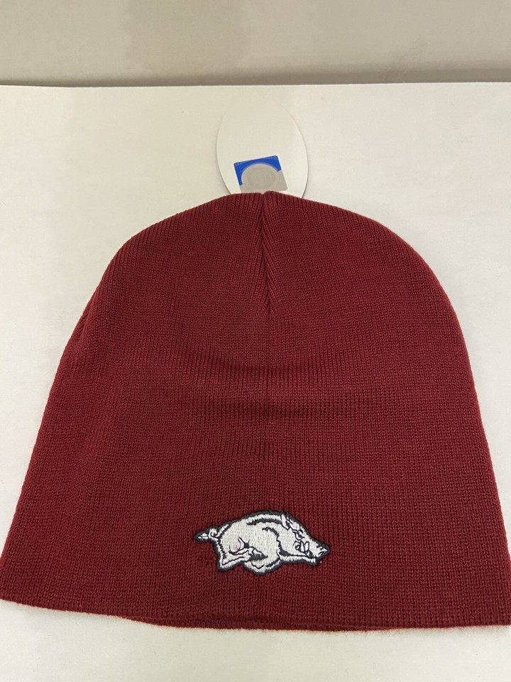 Arkansas Razorbacks NCAA Knit Beanie, No Cuff or Pom One Size | eBay