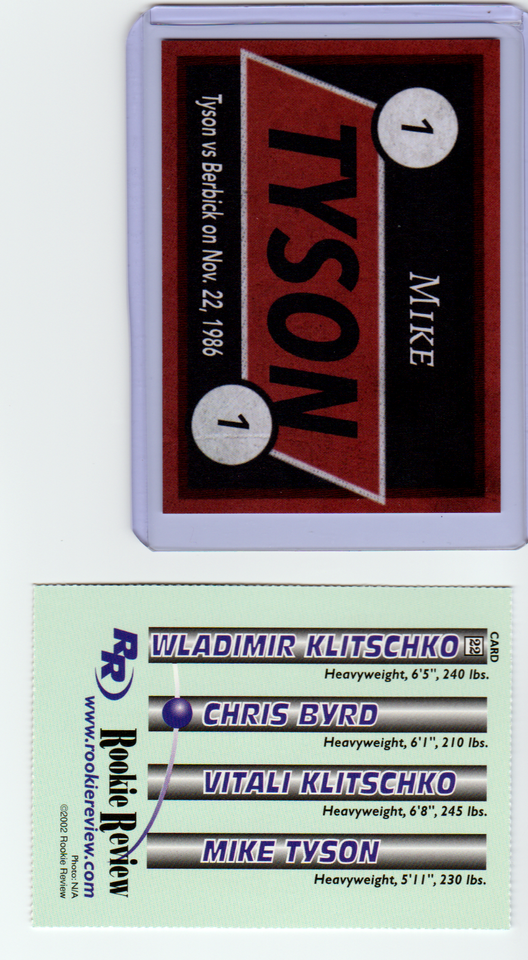 "2" 1986/2002 MIKE TYSON ROOKIE REVIEW BOXING ROOKIE CARD LOT! W/H ...