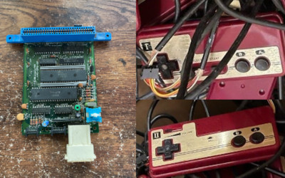 Nintendo Japanese original Famicom Motherboard & controllers Parts JUNK ...