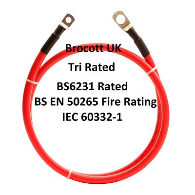 10mm BATTERY JUMPER LEAD BATTERY LEADS 70AMP 10mm2 TRIRATED CABLE ...