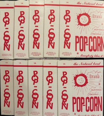 Collectible Lot of Ten (10) Red/White Popcorn Boxes c-1990 | eBay