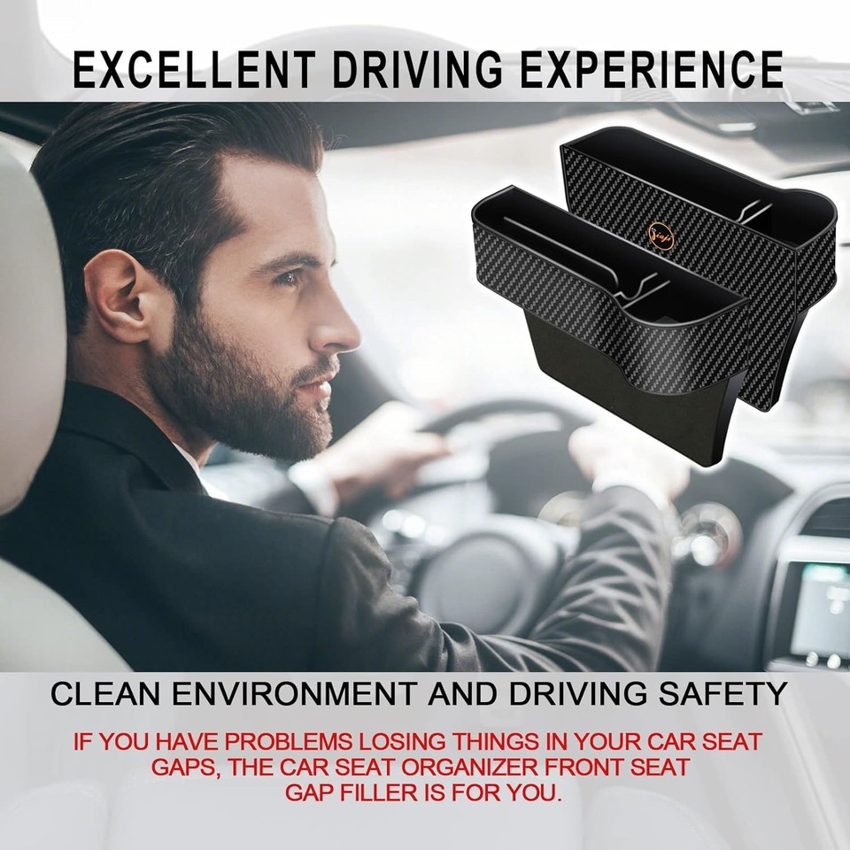 Car Seat Gap Filler Organizer, 2 Pack Multifunctional Auto Console Side ...