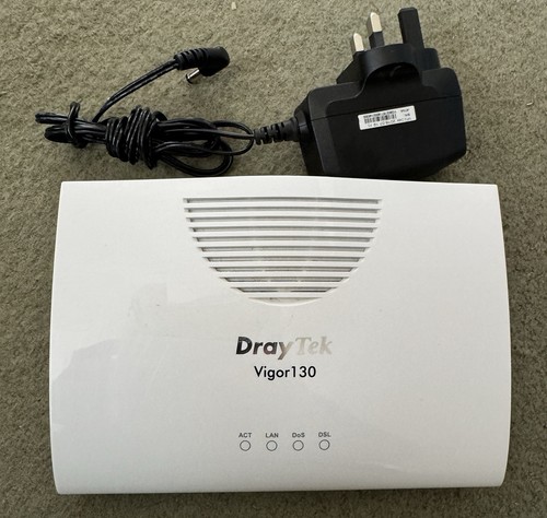 Draytek Vigor 130 ADSL2+/VDSL2 (FTTC/BT Infinity) Ethernet Modem PPPoE ...