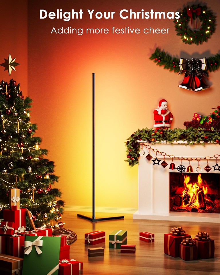 2PCS Corner Floor Lamp, 65" Smart RGB Color Changing LED Floor Lamp ...