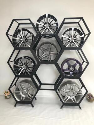 WHEEL DISPLAY RACK HOLDS 17" to 22" WHEELS- SHOWROOM FLOOR RACK- 8 ...