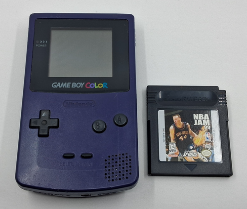 Game Boy Color Game Console CGB-001 Purple/Grape W/ NBA Jam 99 Game ...
