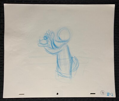 DONALD DUCK 12.5x10.5" Blue Pencil Animation Gesture Rough by Len Simon ...