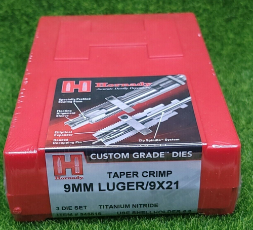 Hornady 9mm Luger/9X21 Custom Grade Reloading 3-Die Set Taper Crimp ...