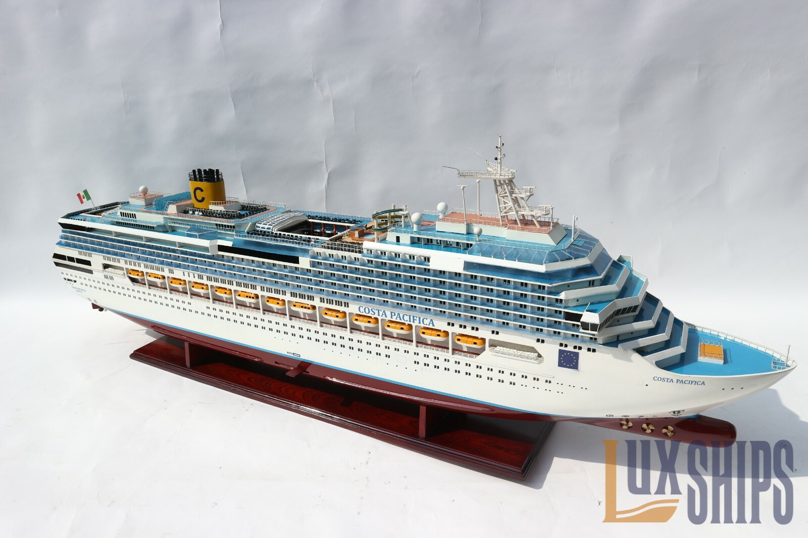 HUGE Costa Pacifica Wooden Cruise Ship Model 57" - Costa Pacific Model ...