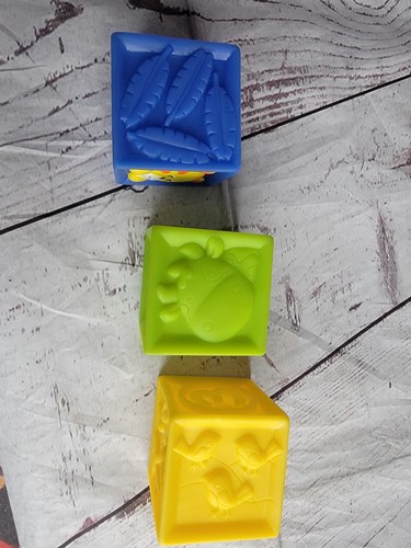 Infantino Kids Rubber Blocks 2inx2in Sensory Toys Motor Skills Set 3 ...