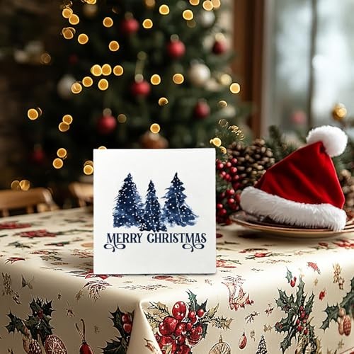 Navy Blue Christmas Tree Wooden Box Sign, Farmhouse Christmas Decor ...