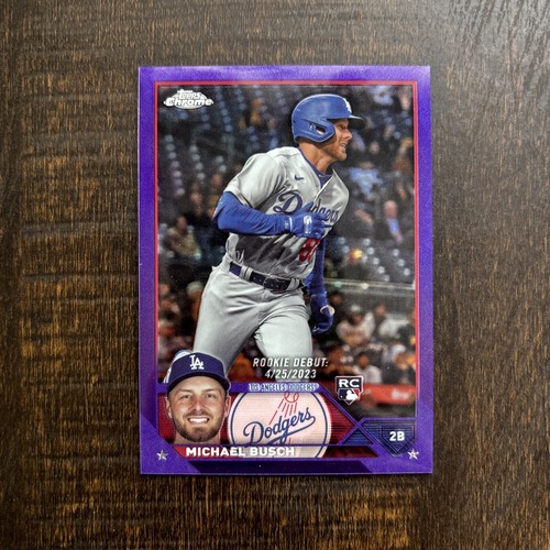 2023 Topps Chrome Update Michael Busch Rookie Debut Purple Refractor RC ...