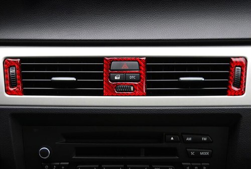 Carbon Fiber Red Interior Cover Trim For BMW 3 Series E90 E92 E93 2005 ...