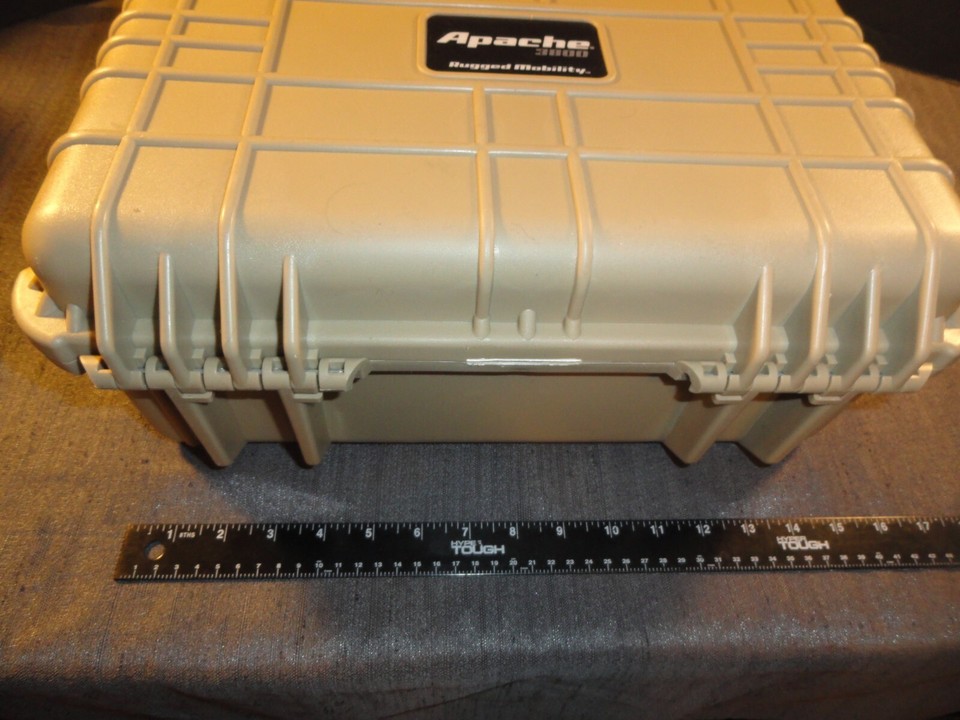 APACHE 3800 WEATHERPROOF PROTECTIVE HARD CASE CAMERA LENS WEAPON TAN ...