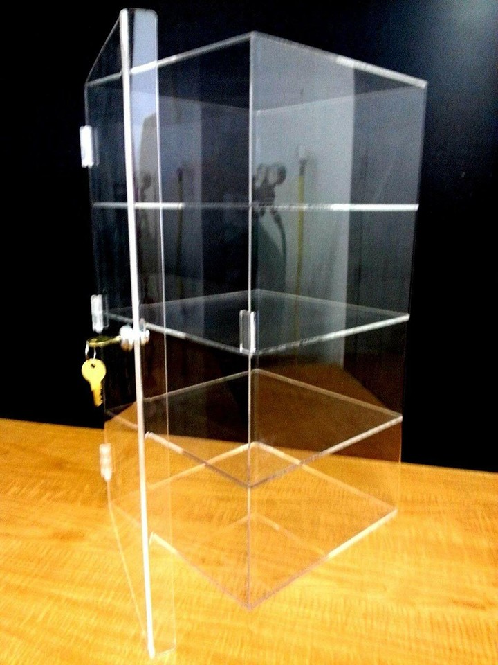 305Displays 12" x 12" x 23" Locking Security Showcase Safe Box Acrylic ...