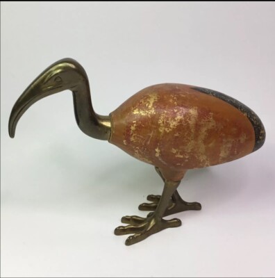10” MCM Italian Ibis Birds Brass And Solid Wood Sculptures Gold Gilt | eBay