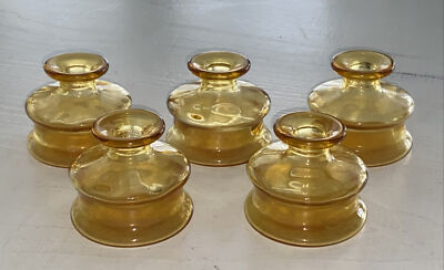 Vtg Dansk France Inkwell Mid Century Honey Amber Glass Ink Well Pot ...
