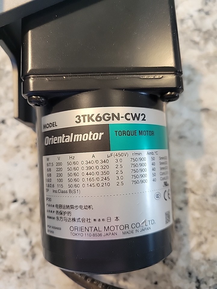 Oriental 3TK6GN-CW2 torque motor With 3GN25KF Gear Head | eBay
