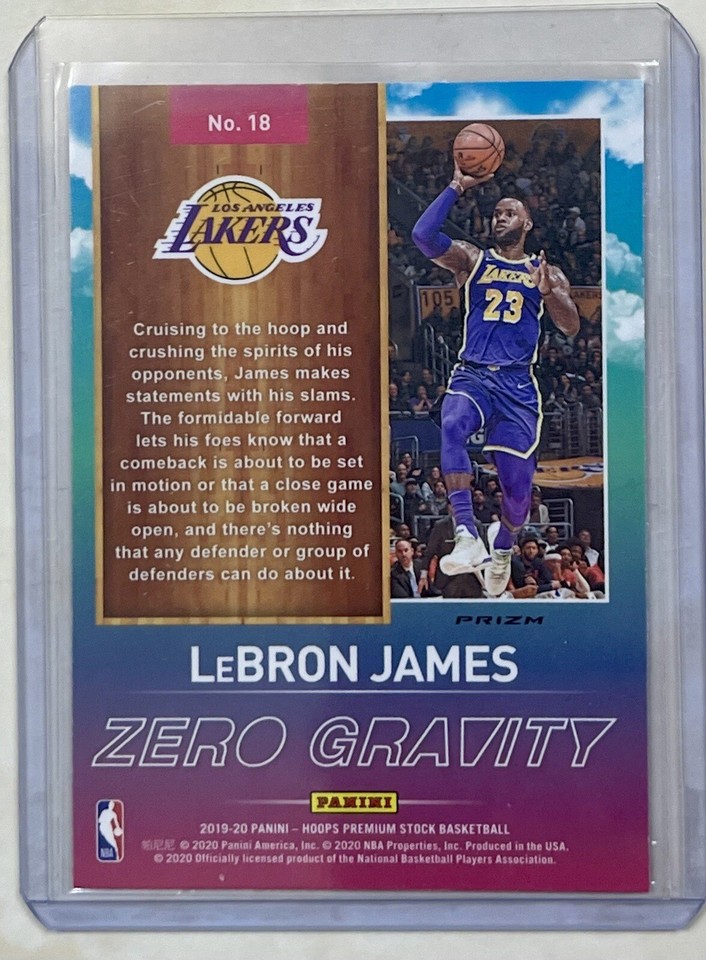 2019-20 NBA Hoops Lebron James Zero Gravity Premium Stock Blue Prizm ...