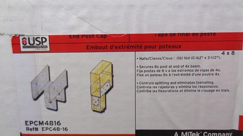MiTek 4" x 8" Steel End Post Cap EPCM4816 ~ Qty: 1 ea | eBay
