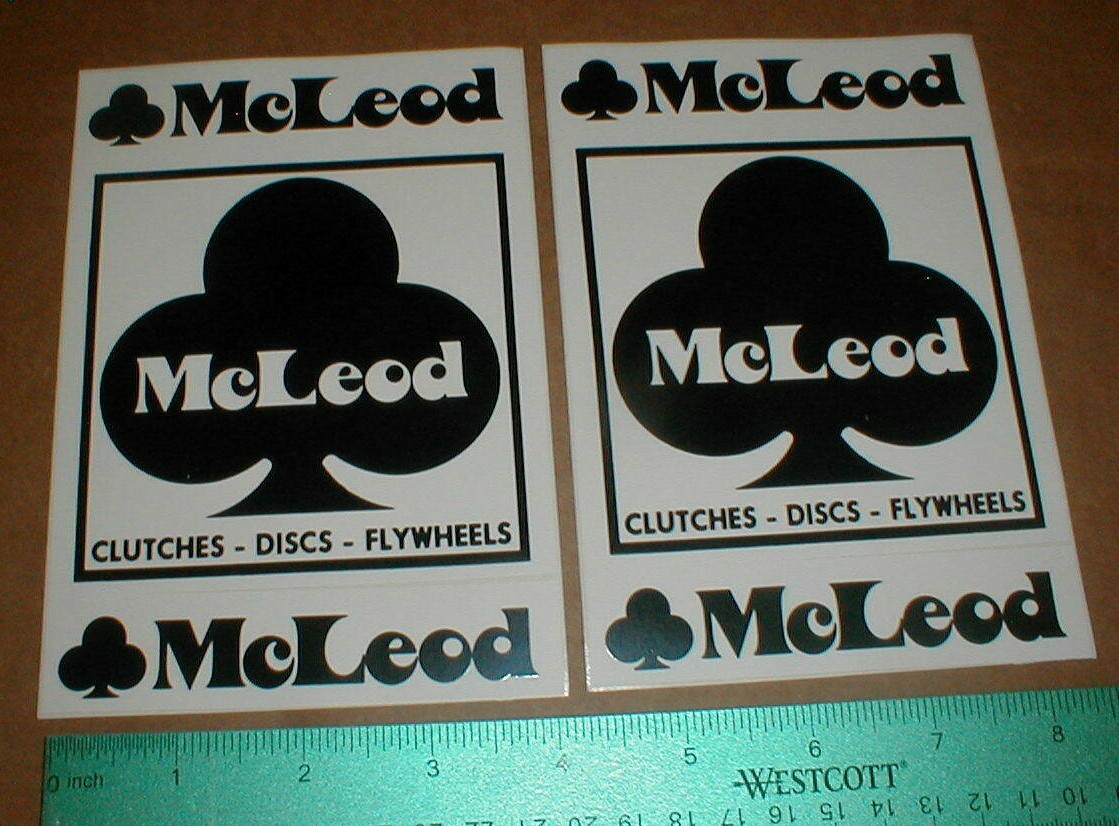 2 Vtg McLeod Racing Clutches Flywheels Hot Rod Drag Racing Decal ...