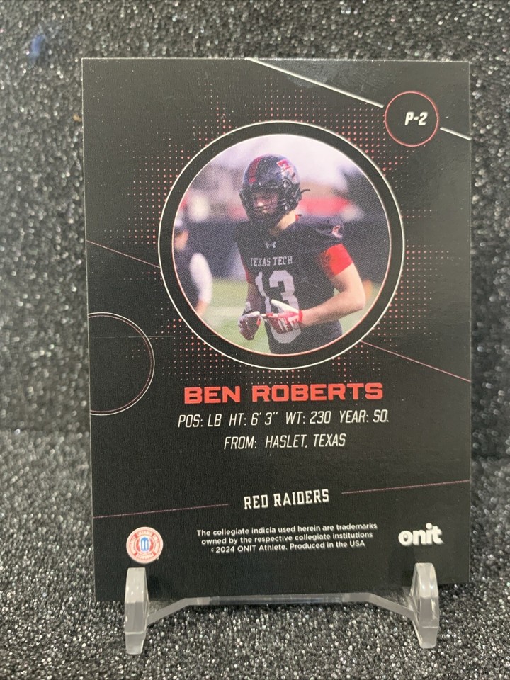 2024 ONIT athlete Texas Tech - GOLD HOLO Color Parallel SP #P2 Ben ...