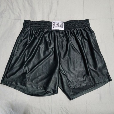Everlast Boxing Trunks Mens Sz XL Black Shimmer Elastic Waist Athletic ...
