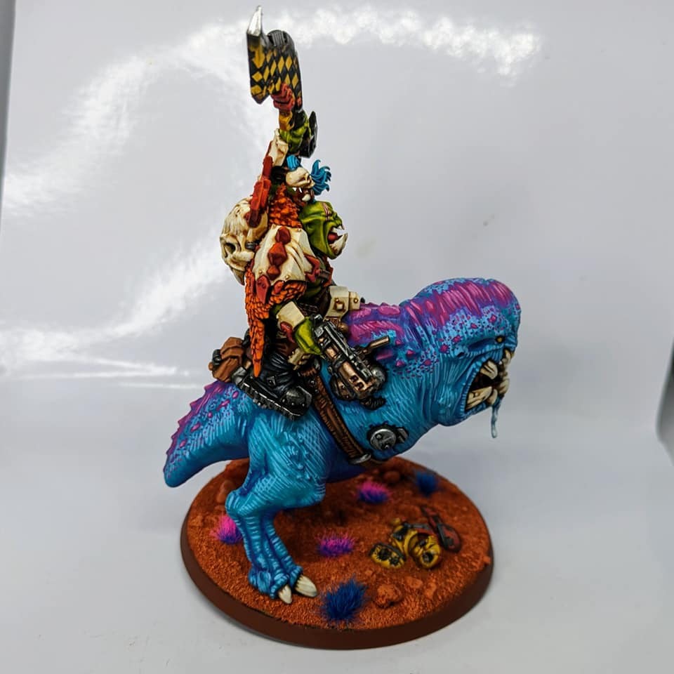 Warhammer 40k Ork Beastboss On Squigosaur Miniture Assembled PRO ...