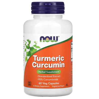 2 X NOW Foods, Turmeric Curcumin, 60 Veg Capsules (665 mg per Capsule ...