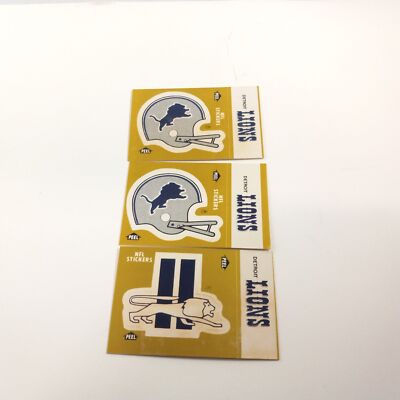 Vintage Detroit Lions 1980's NFL Peel Decal Fleer Stickers Rare | eBay