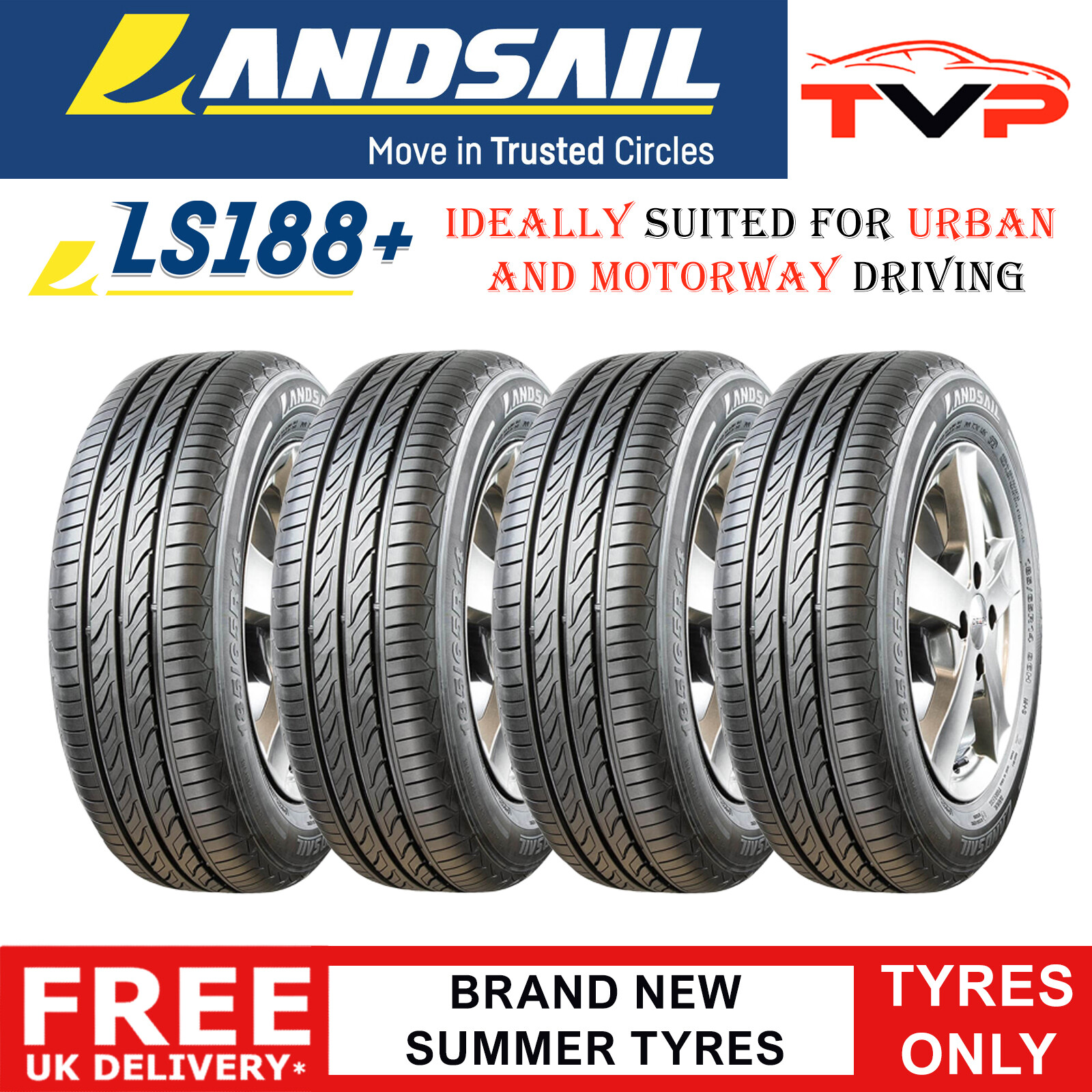 175/65/R14 Landsail Tyres 175 65 14 82H LS188 Summer EB Rated 69Db x4 ...