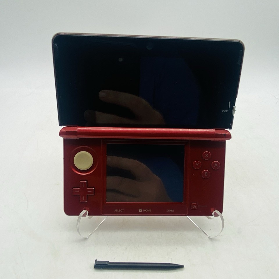 Nintendo 3DS Handheld System Flame Red CTR-001 W/ Charger & Stylus ...