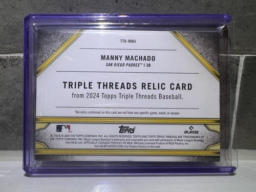 2024 Topps Triple Threads - Triple Threads Relics Manny Machado /9 TTR ...