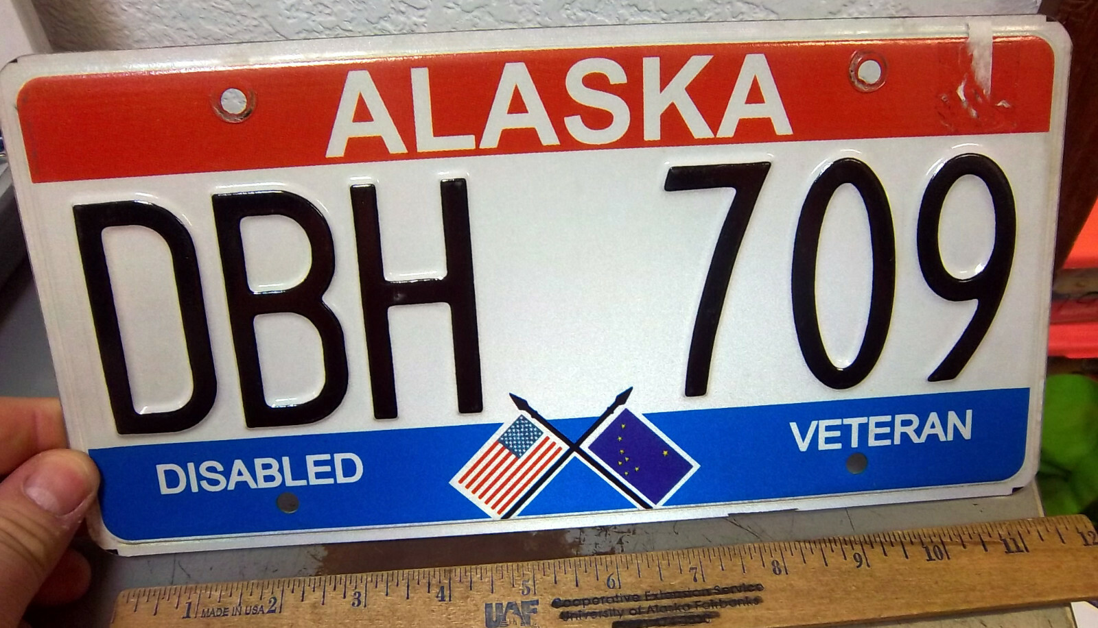 Alaska metal License Plate 2010 Military Disabled Veteran DBH 709, USA ...