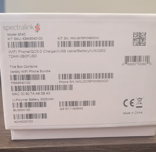 Spectralink Versity bundle 9540 Android 8.1 64GB IP68 Enterprise Wi-Fi ...