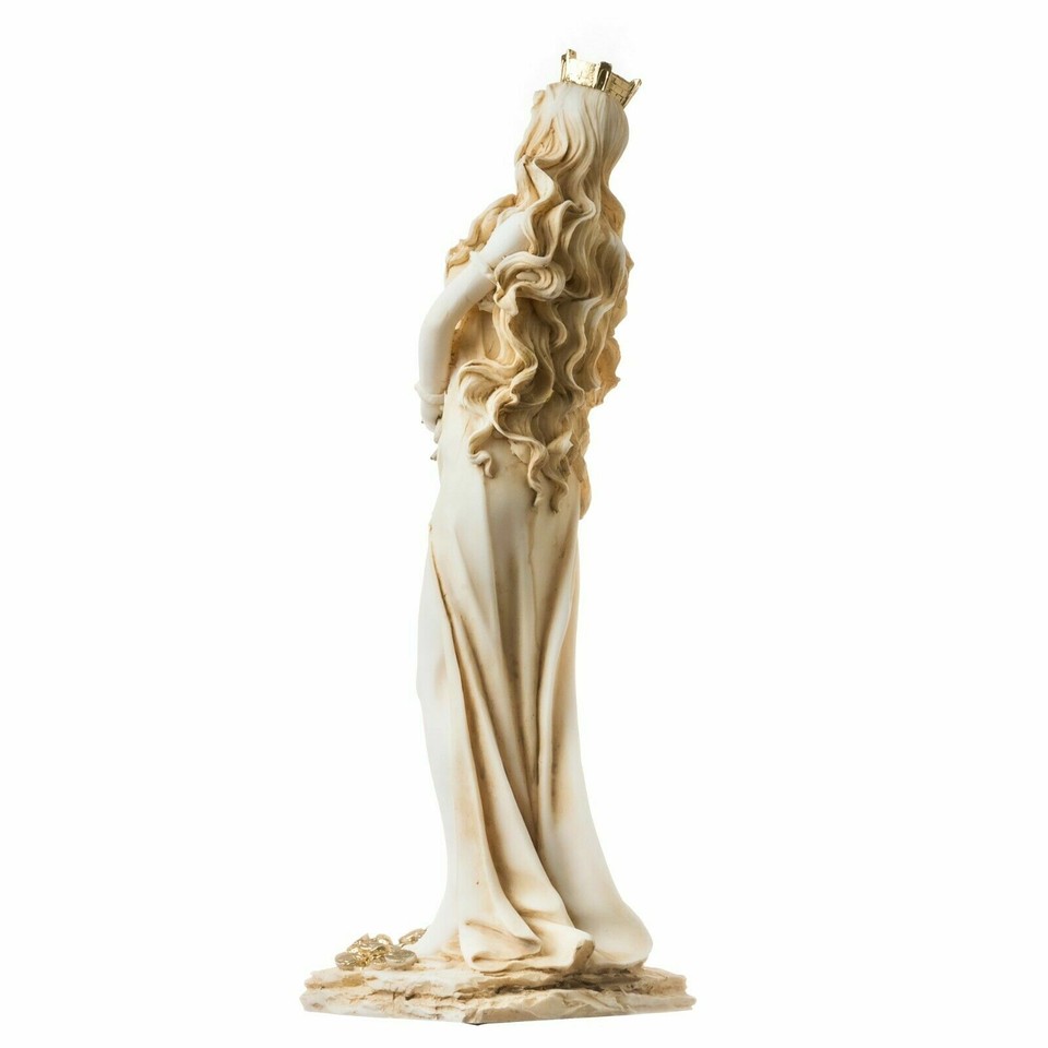 Goddess Of Wealth Tyche Lady Luck Fortuna Statue Alabaster Sculpture ...