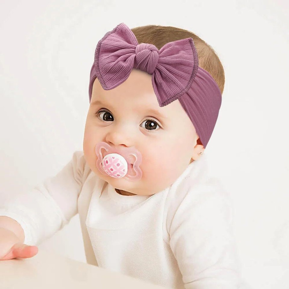 10 Colors Super Stretchy Soft Knot Baby Girl Headbands with Hair Bows ...