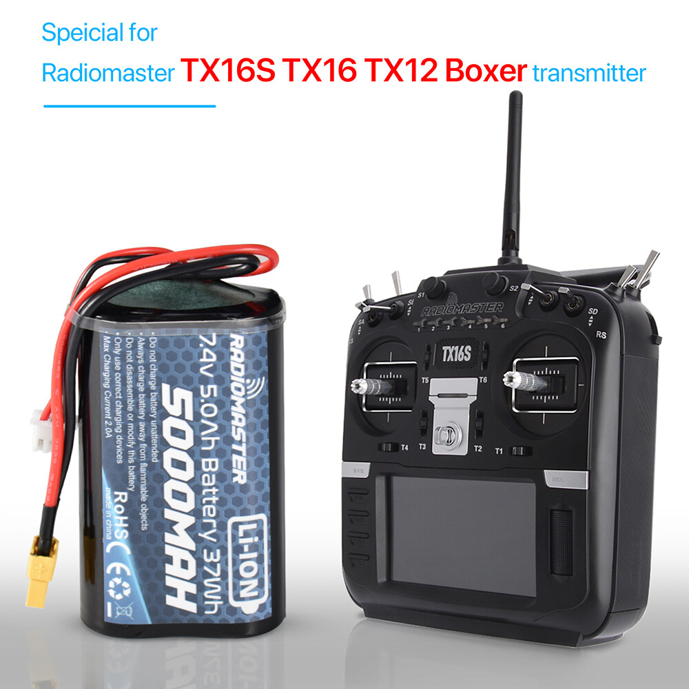 RadioMaster TX12/TX16/TX16S 7.4V 2S 5000mah Battery for RC Transmitter ...