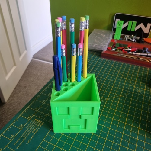 Minecraft creeper Pen Pencil Holder Gaming Desk Tidy | eBay