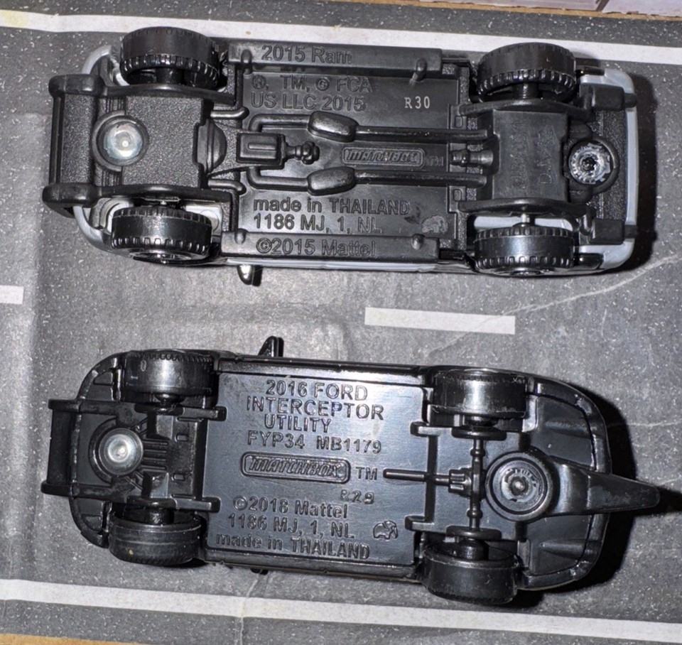 Lot Of 2 Matchbox Dodge Ram & Ford Interceptor SUV El Segundo Police ...