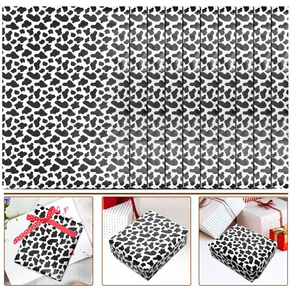 10 Pcs Cow Wrapping Paper Birthday Craft Packaging Print Party Supplies ...