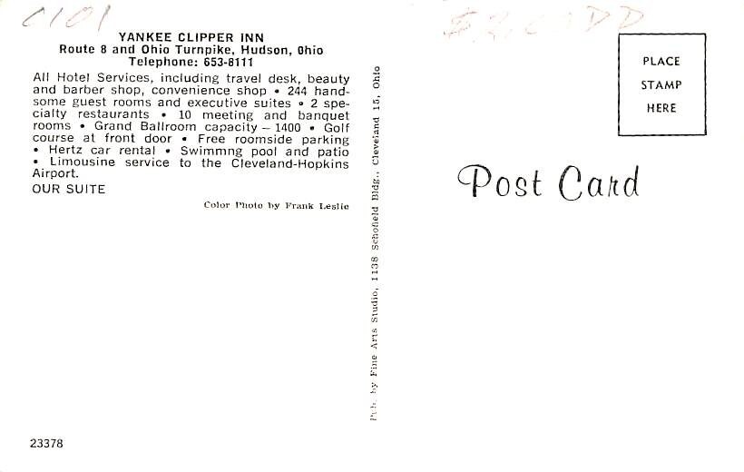 Postcard Yankee Clipper Inn Hudson Ohio | eBay