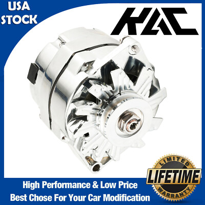 Alternator 110Amp 1 Wire For chevy Chrome Street Rod GM High Output ...