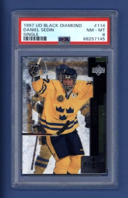 1997-98 UD BLACK DIAMOND *SINGLE* #114 DANIEL SEDIN (rc) PSA 8 NM-MT ...