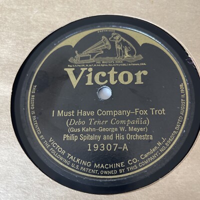 78 rpm JAZZ Phillip Spitalny Victor 19307 I MUST HAVE COMPANY - WORRIED ...