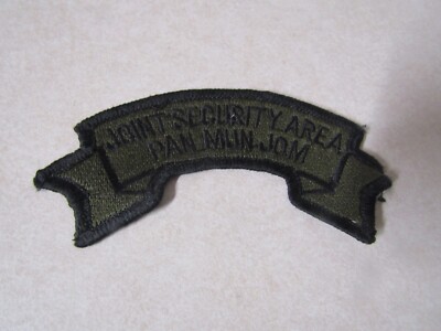MILITARY PATCH SEW ON TAB SCROLL JOINT SECURITY ARE PAN MUN JOM KOREA ...