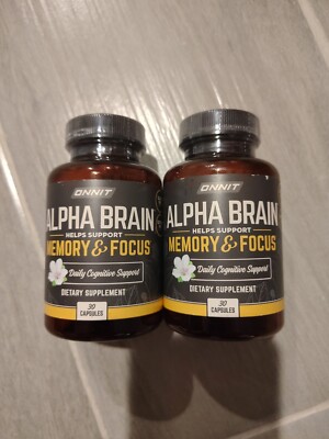 2 Onnit Alpha Brain Memory & Focus 60 Capsules Total Cognitive Support ...