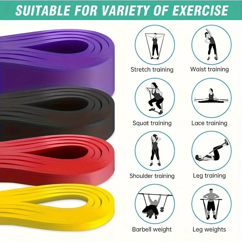 4 Piece Resistance Band Set Resistance Bands Yoga Train Workout ...