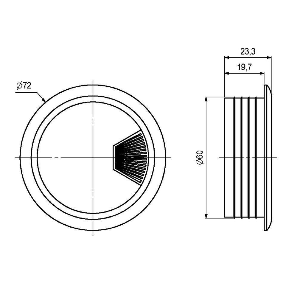 60mm White Plastic Cable Desk Grommets Computer PC Cover Caps Wires ...