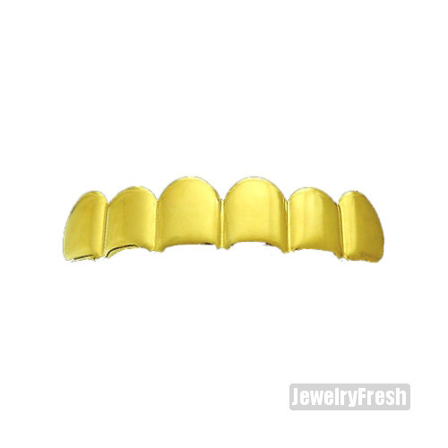 14K Gold Finish Shiny Polished Top Teeth Mouth Grill | eBay